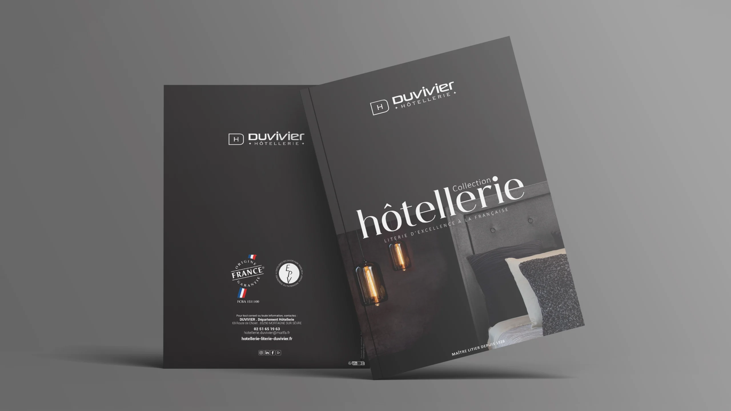 Création du catalogue Hôtellerie pour Literie Duvivier